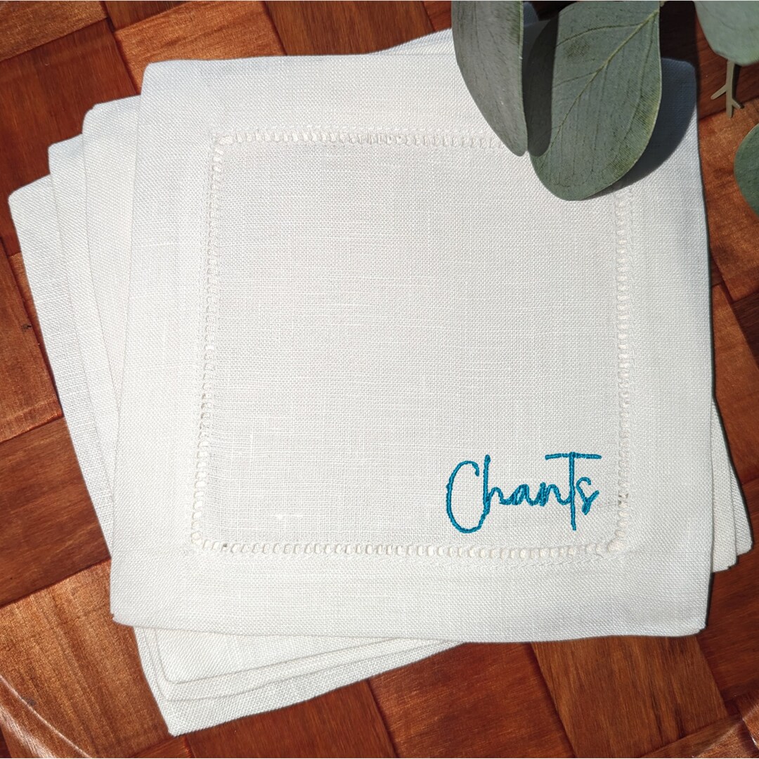 CHANTS Cocktail Napkins set of 4 - Etsy