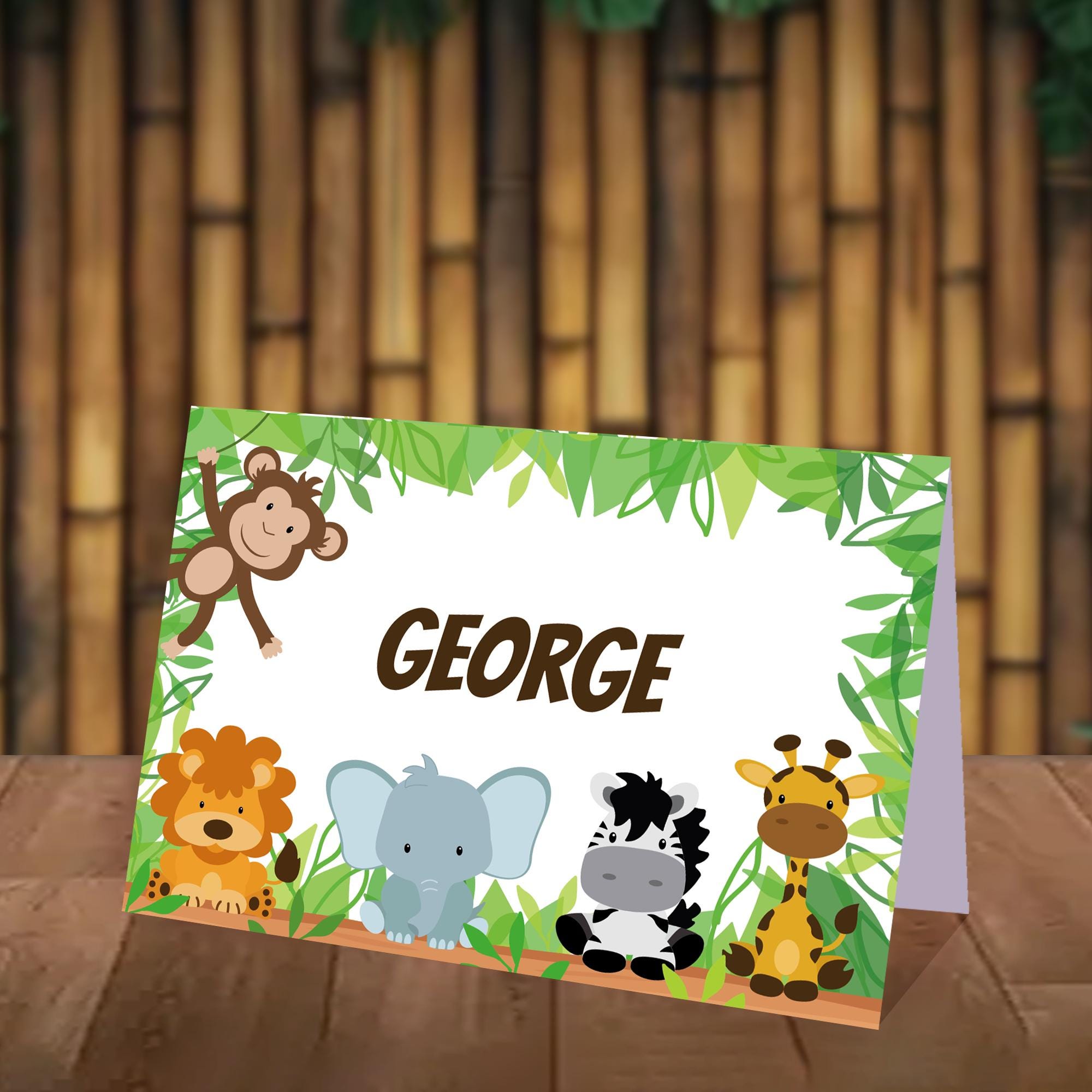 Safari Jungle Animal Place Cards | Printable Party Name Cards | Wild ...
