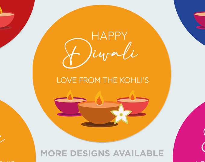 Personalised Diwali / Divali / Sal Mubarak Celebration Paisley X 35 ...