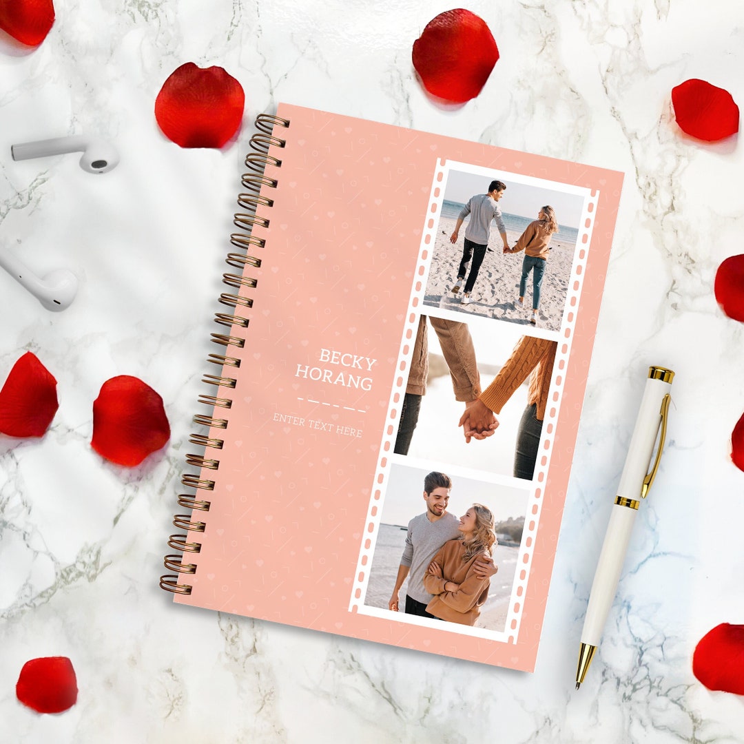Personalised Photo A5 Notebook | Personalised Couple Photo Strip Gifts ...