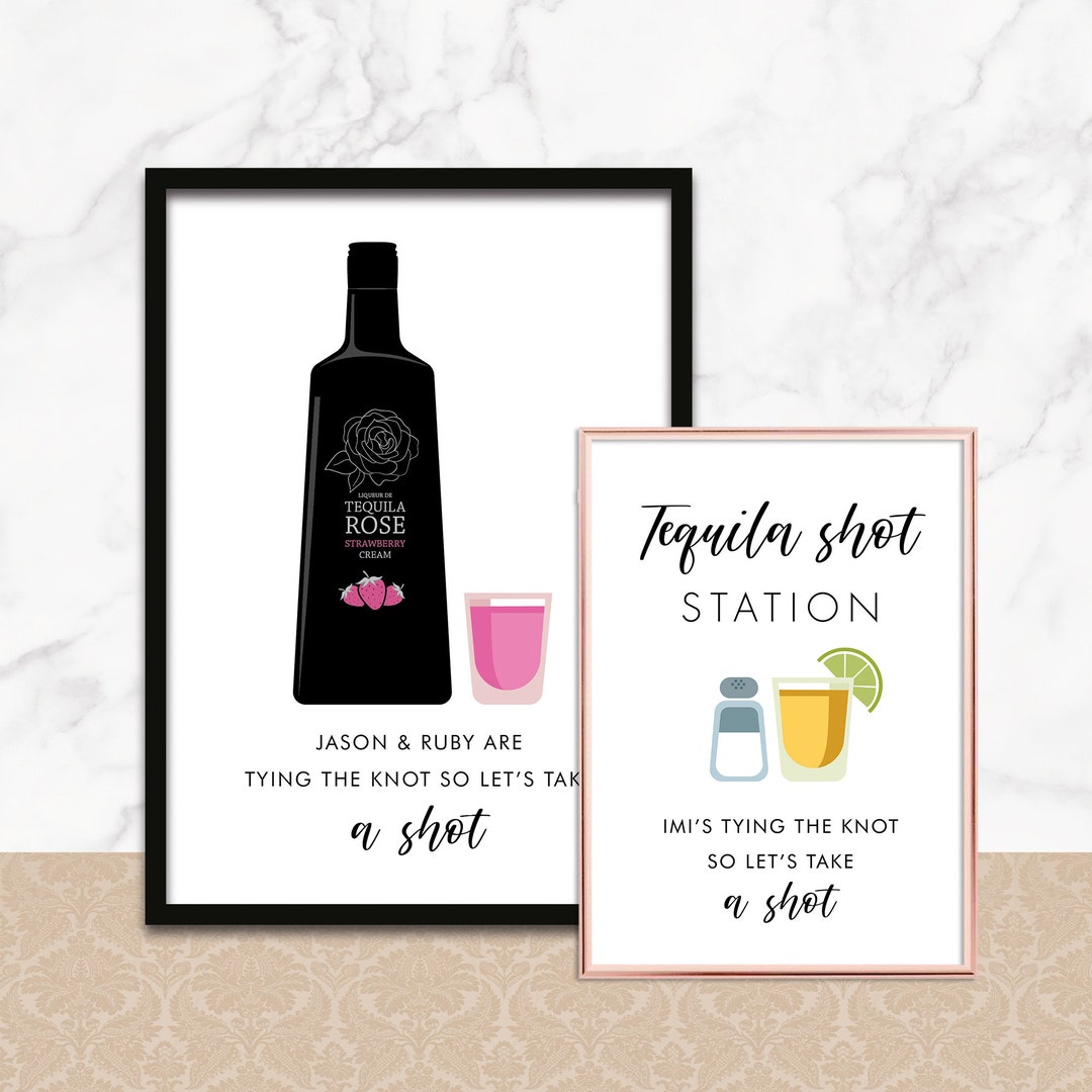 Personalised Tequila Shot Station Print | Wedding Prints | Tequila Rose ...