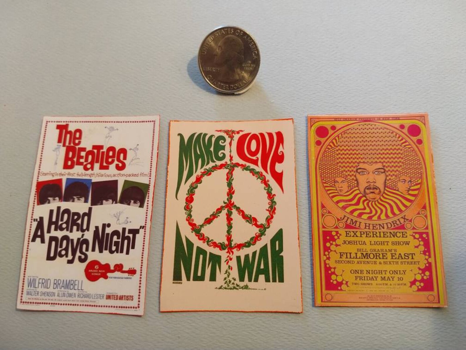 Dollhouse Miniature Poster Set 1960's & 1970's | Etsy