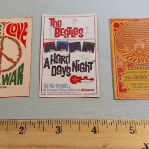 Dollhouse Miniature Poster Set 1960's & 1970's - Etsy