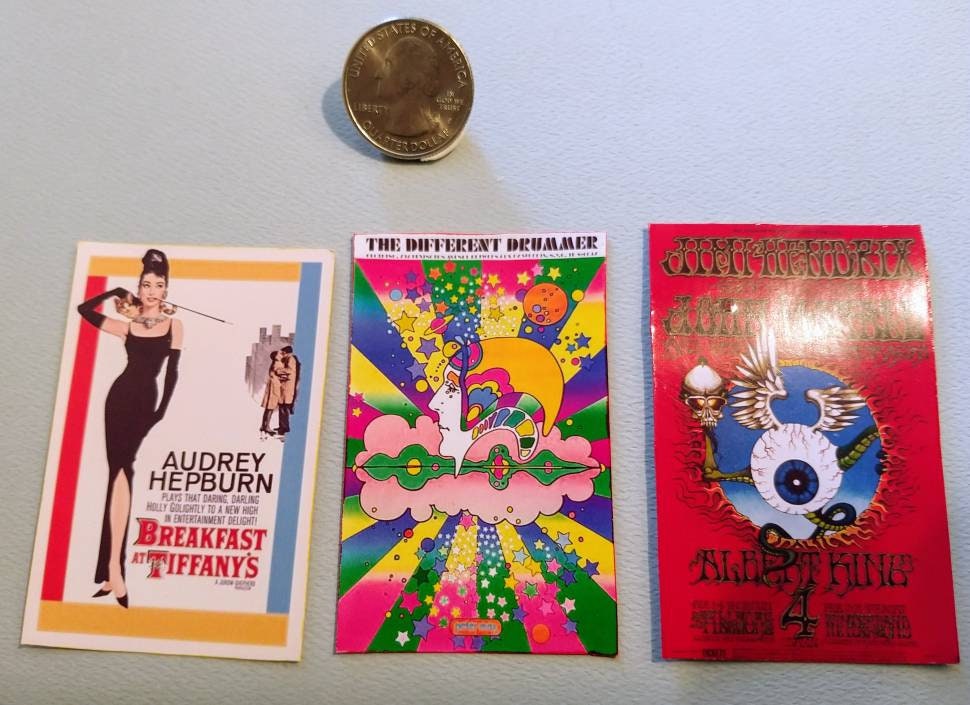 Dollhouse Miniature Poster Set 1960's & 1970's | Etsy