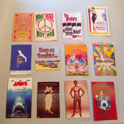 Dollhouse Miniature Poster Set 1960's & 1970's - Etsy