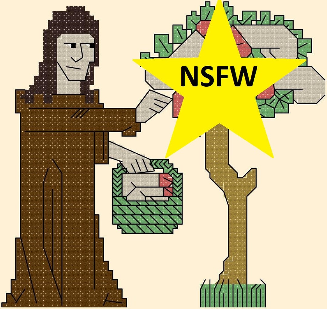 Phallus Tree Naughty Nun 13th Century Illumination Cross Stitch Pattern ...