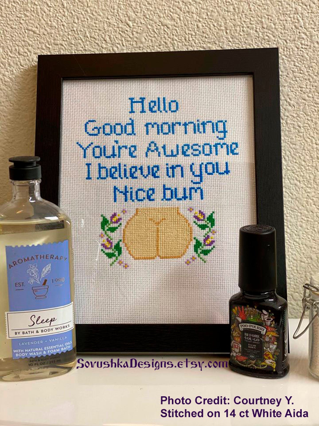 Good Morning Nice Bum -naked Bum - Funny Motivational Quote- Cross ...