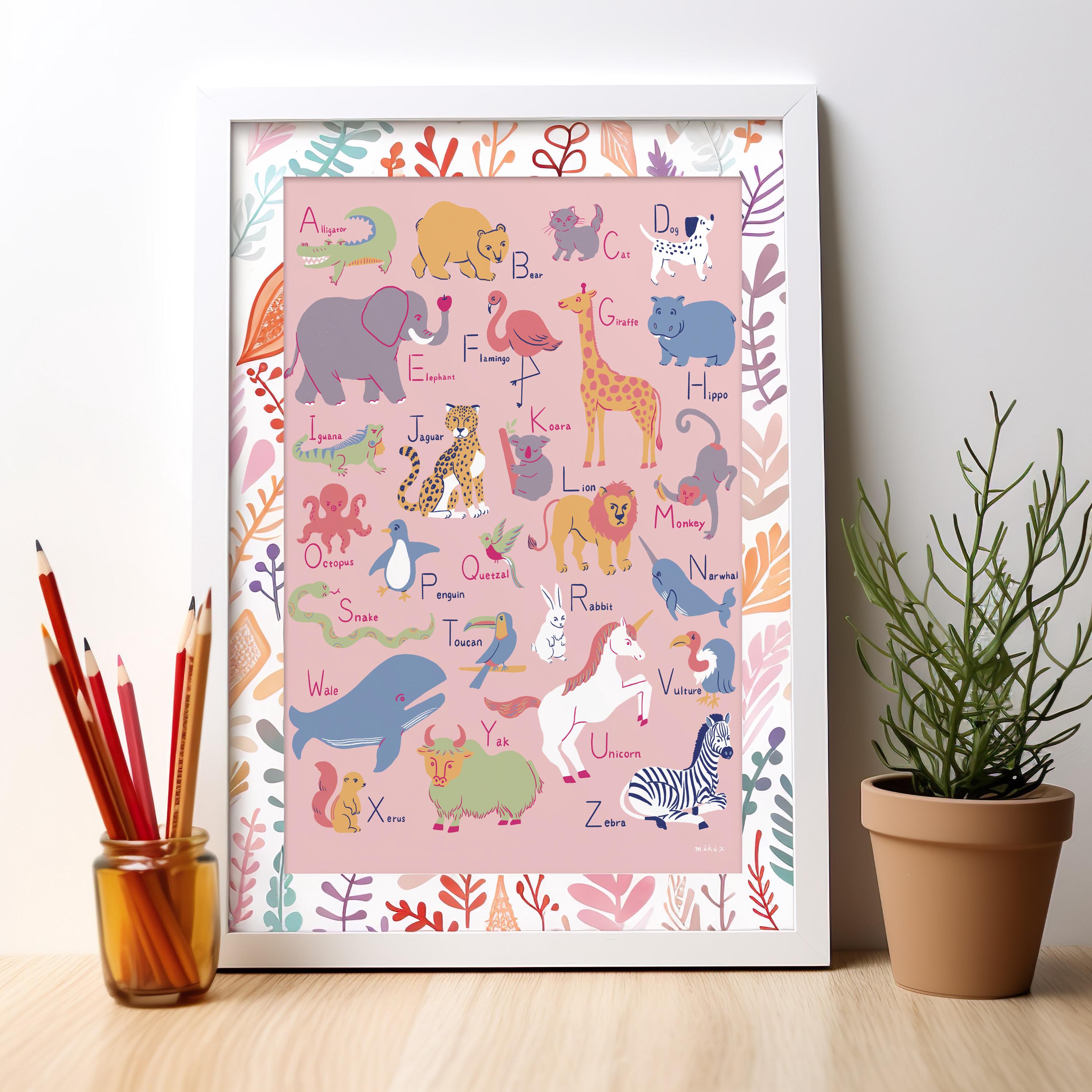 Animal Alphabet, Animal ABC Poster, Classroom Decor, Educational Art ...