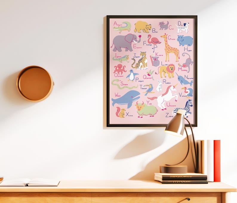 Animal Alphabet, Animal ABC Poster, Classroom Decor, Educational Art ...