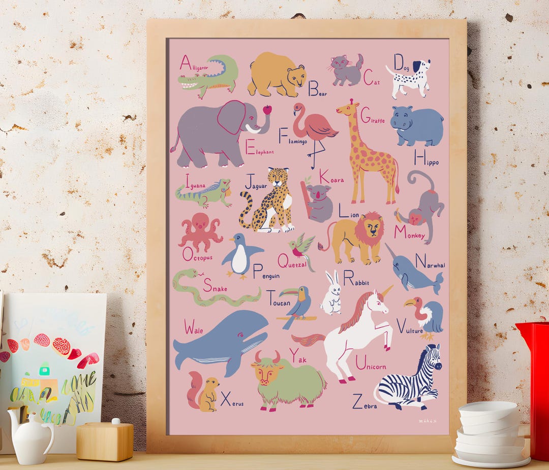 Animal Alphabet, Animal ABC Poster, Classroom Decor, Educational Art ...