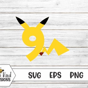 Pikachu Ninth Birthday Number Nine SVG - Etsy