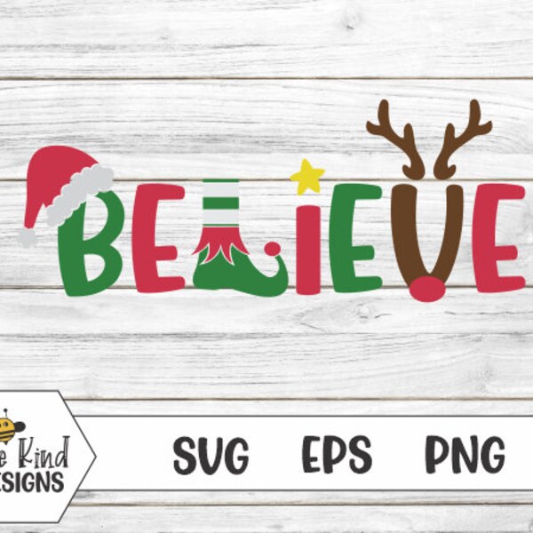 Believe Christmas Svg - Etsy