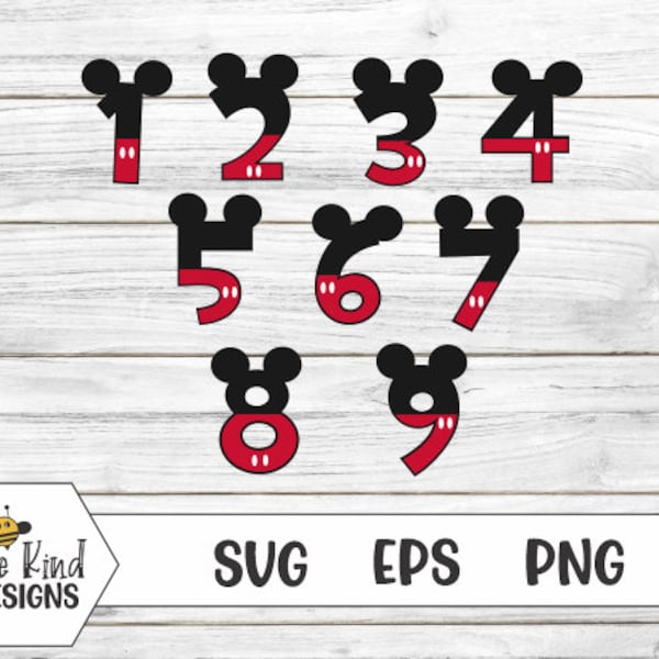 Mickey Numbers - Etsy