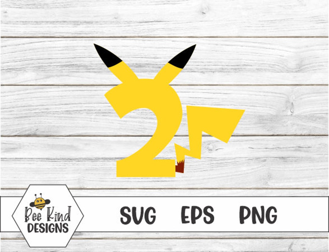 Pikachu Second Birthday, Number Two SVG - Etsy