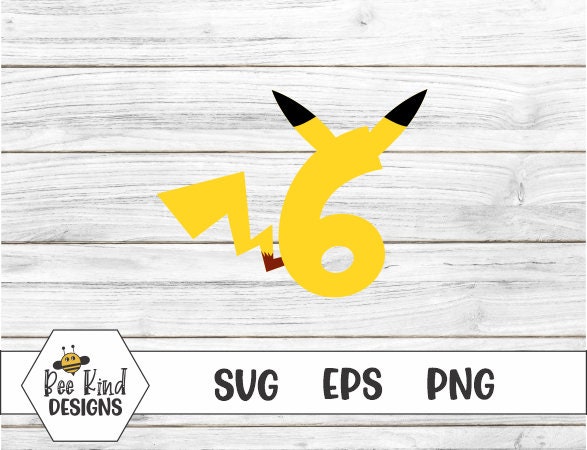 Pikachu Sexto Cumpleaños Número Seis SVG - Etsy España