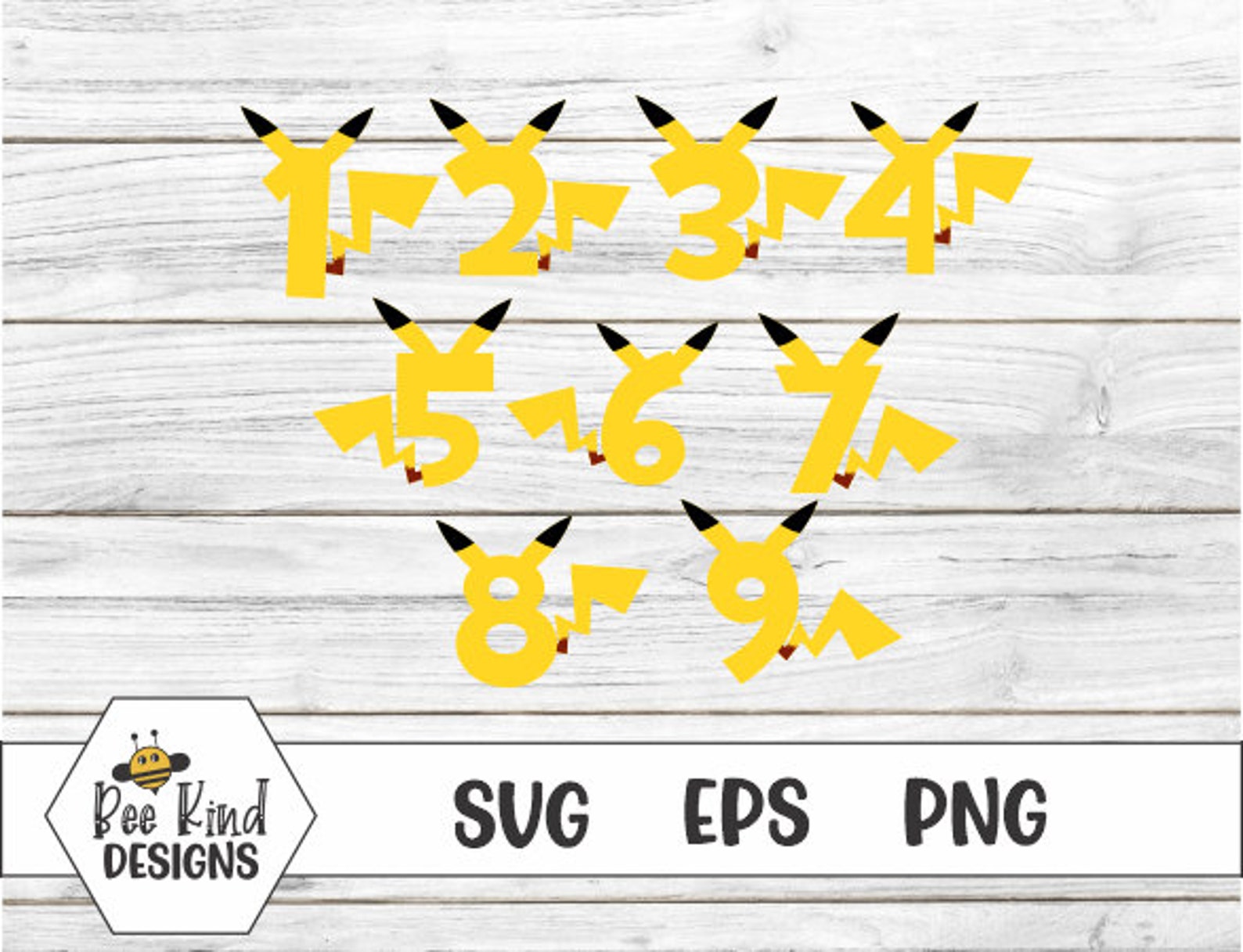 Pikachu Birthday Numbers SVG Bundle - Etsy Canada