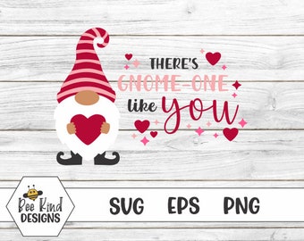There's Gnome One Like You Svg Valentine Gnome Gnomies - Etsy