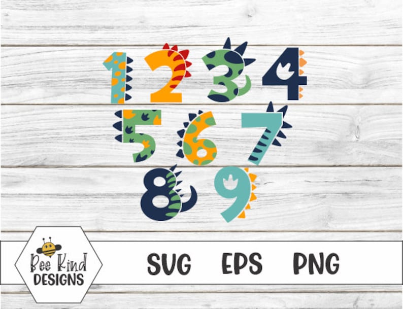 Dino Birthday Numbers Dinosaur Birthday SVG Bundle | Etsy