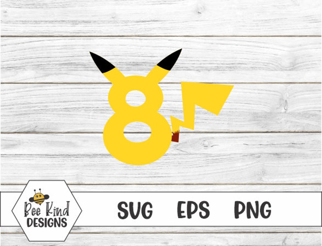 Pikachu Eighth Birthday, Number Eight SVG - Etsy