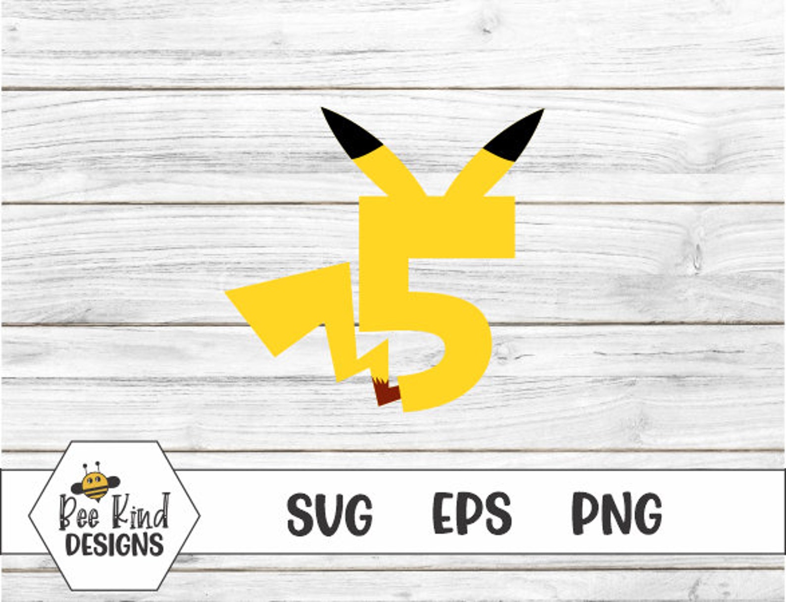Pikachu Fifth Birthday Number Five SVG - Etsy