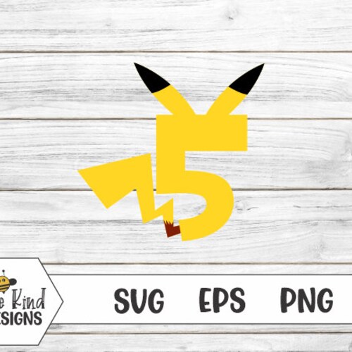 Pikachu Fifth Birthday Number Five SVG - Etsy