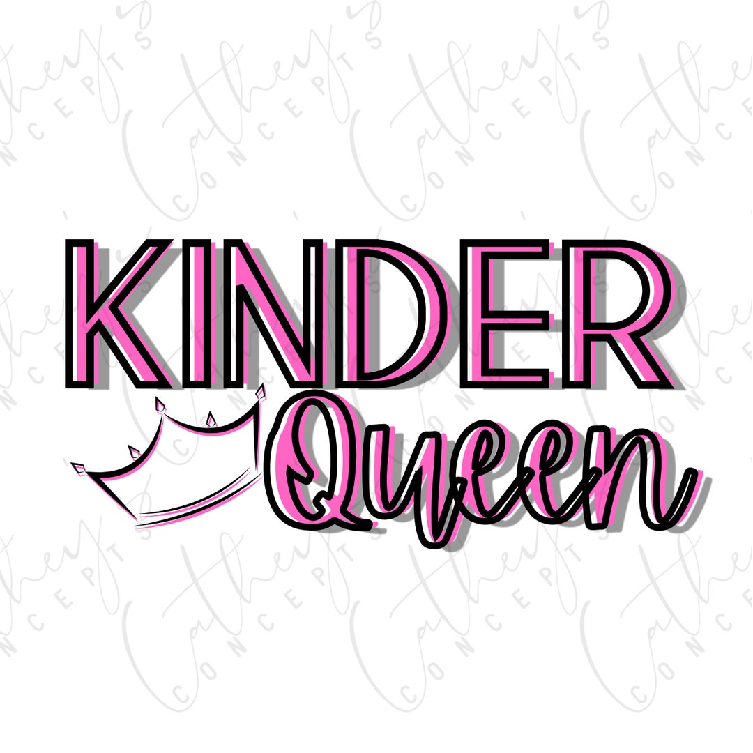Kinder Queen Black & Pink PNG Design // Kindergarten PNG Design ...