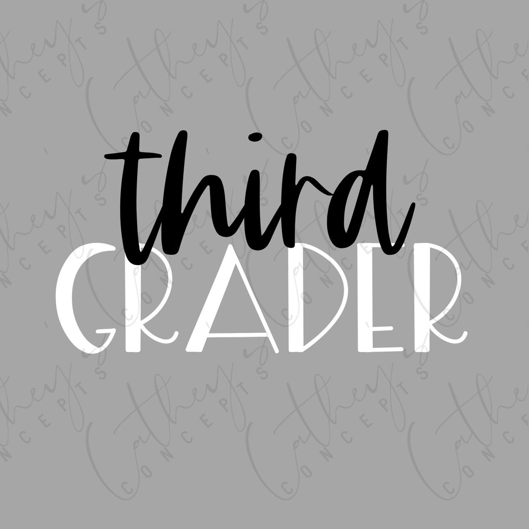 Third Grader Stacked Words PNG Design // School PNG Design // Instant ...
