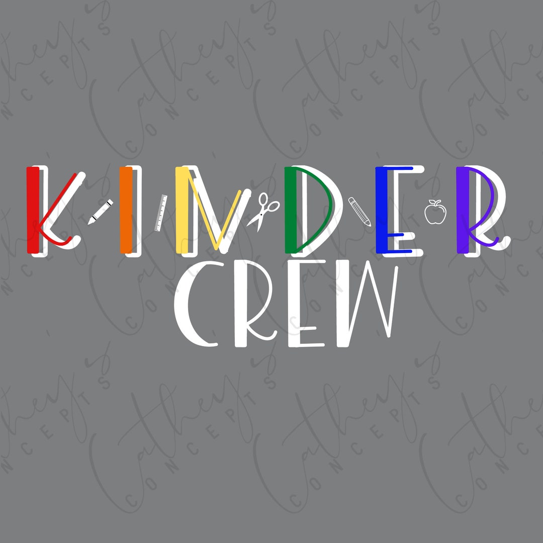 Kinder Crew Rainbow Outline PNG Design // Kindergarten PNG Design ...
