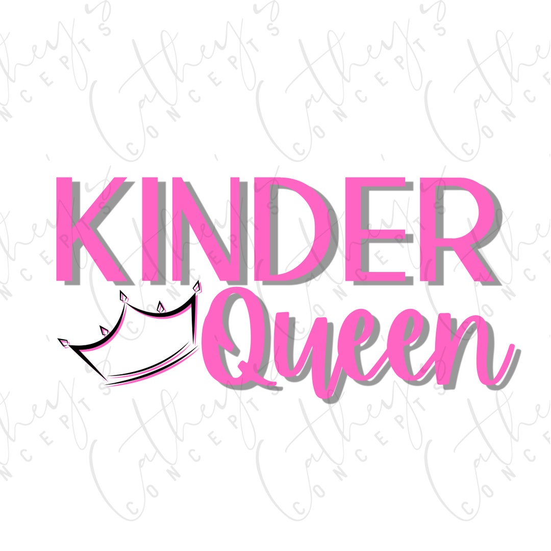 Kinder Queen Pink & Black PNG Design // Kindergarten PNG Design ...