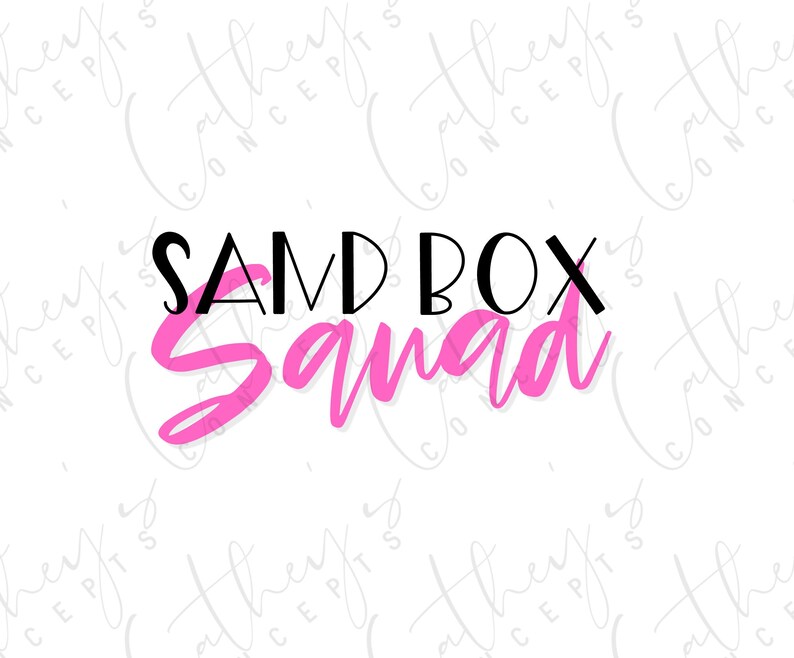 Sand Box Squad in Black & Pink PNG Design // Pre-school PNG - Etsy