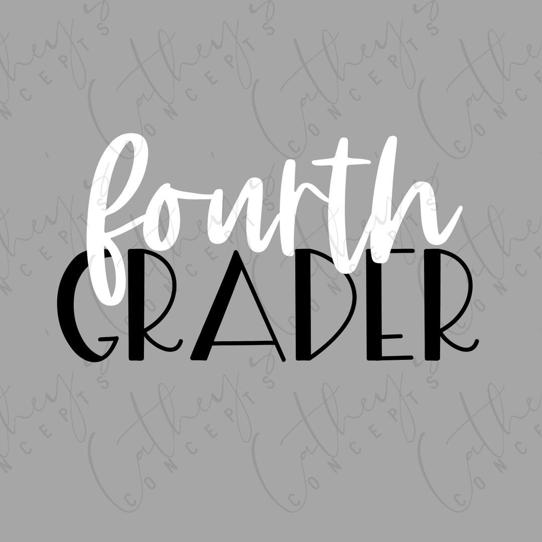 Fourth Grader Stacked Words PNG Design // School PNG Design // Instant ...