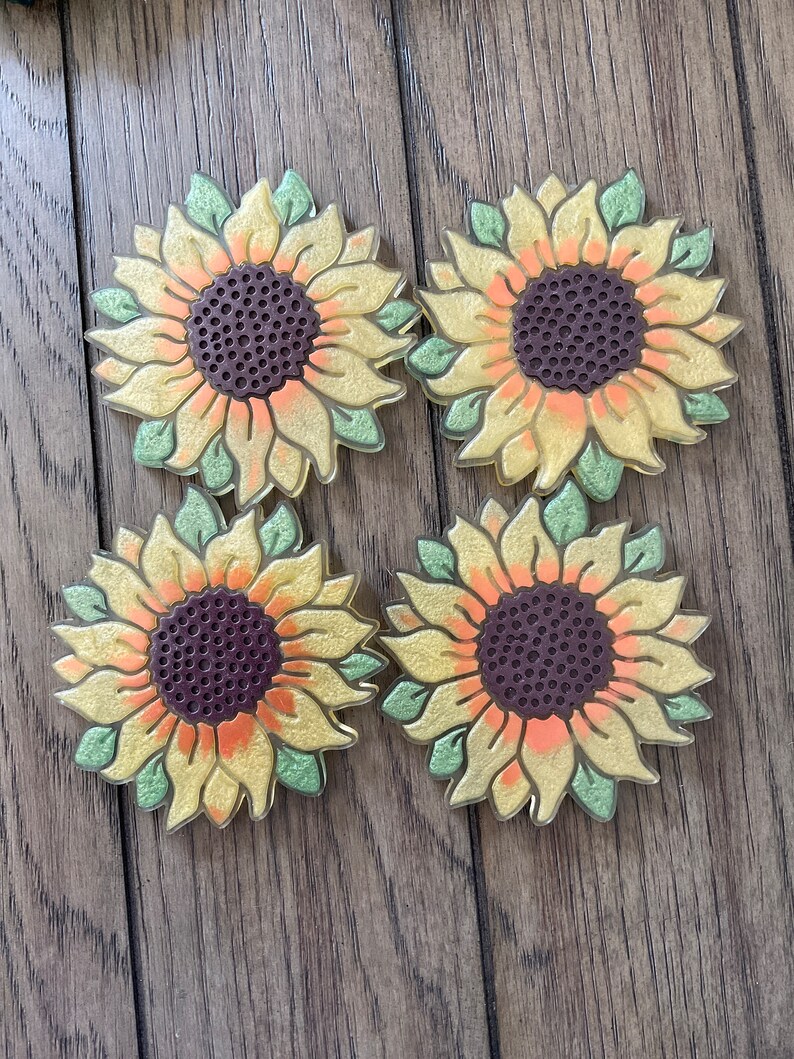 Sunflower Coaster - Etsy