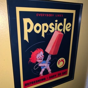 Popsicle Ice Cream Parlor Grocery Store Restaurant Diner Kitchen Framed ...