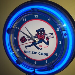 Mr. Zip USPS Post Office Oldlogo Carrier Office Man Cave Bar Retro Neon ...