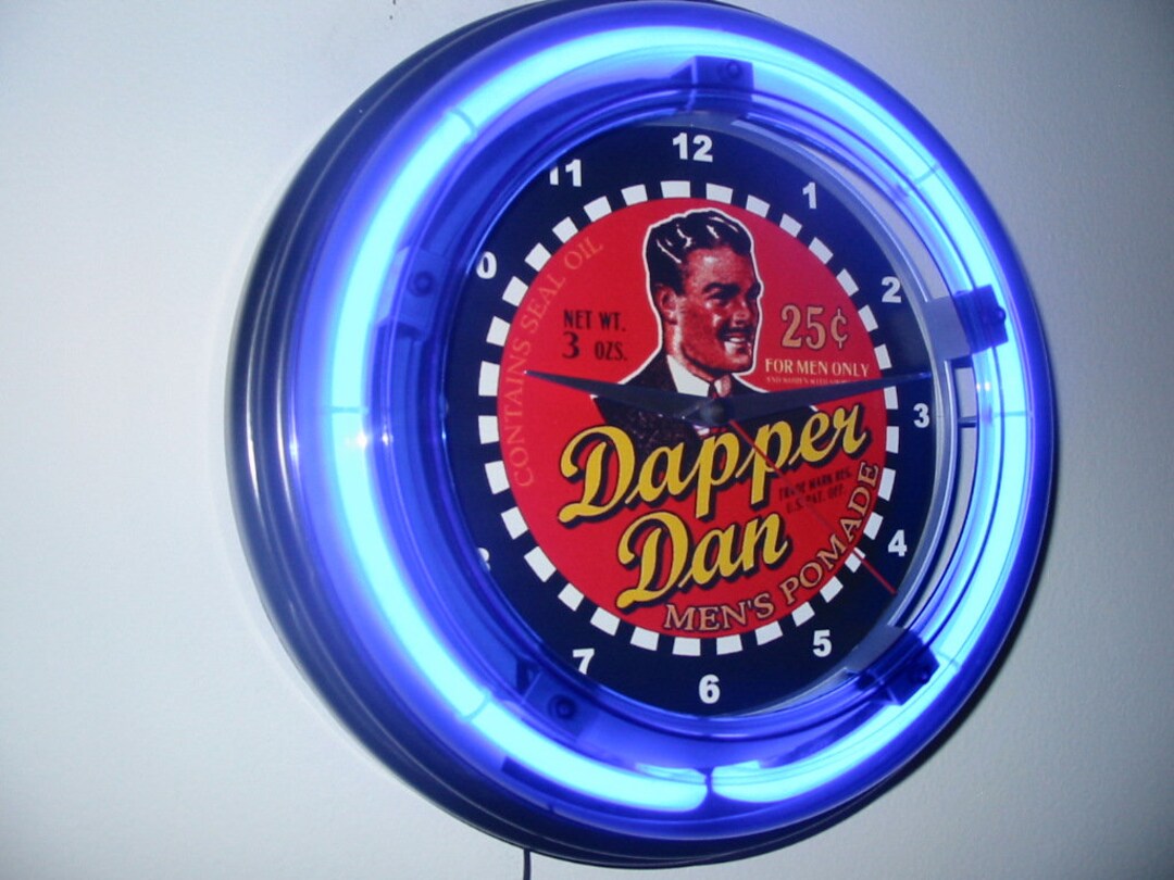 Dapper Dan Hair Pomade Barber Shop Bar Man Cave Neon Wall Clock ...
