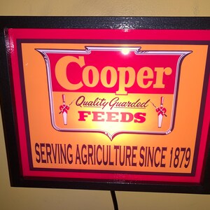 Cooper Farm Feeds Store Farmer Barn Garage Bar Man Cave Lighted ...
