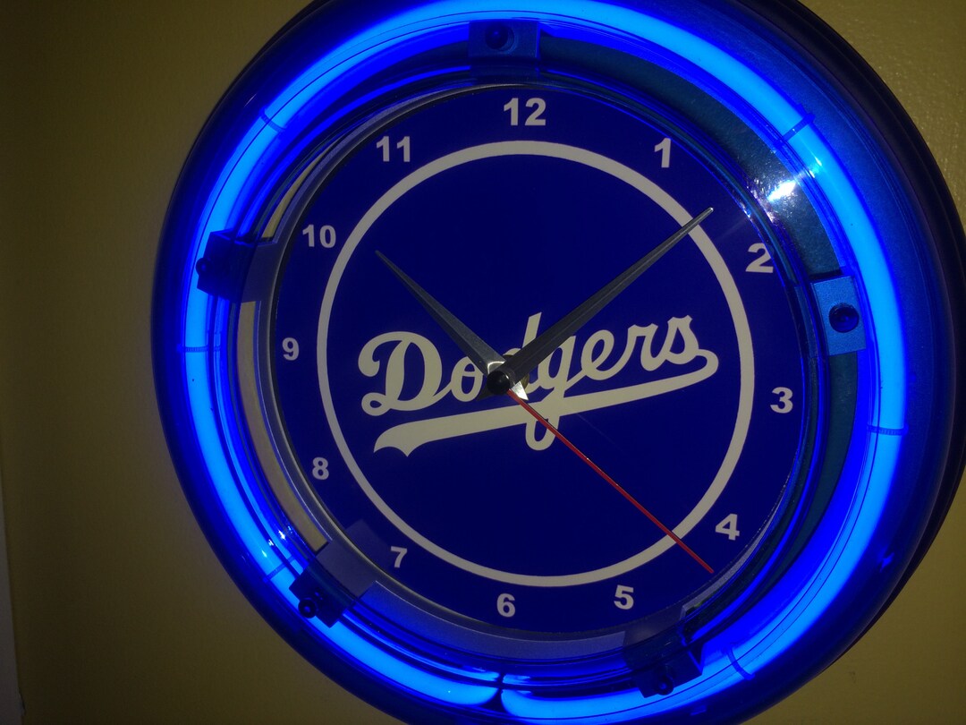 LA Los Angeles Dodgers Baseball Man Cave Bar Neon Wall Clock Man Cave ...
