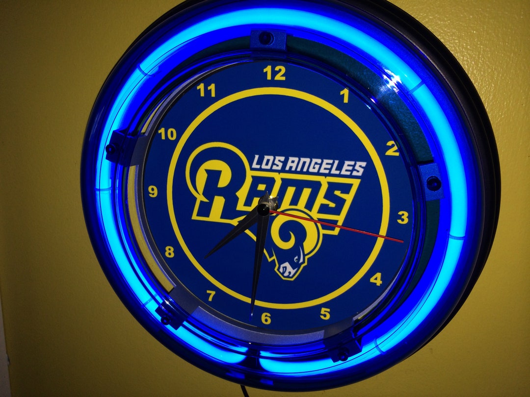 LA Los Angeles Rams Football Man Cave Bar Neon Wall Clock Man Cave Sign ...