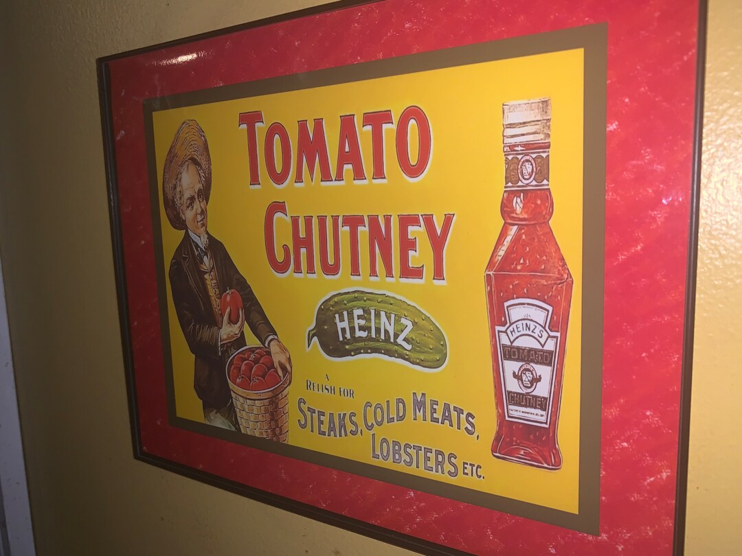 Heinz Tomato Chutney Ketchup Catsup Kitchen Diner Framed Advertising ...