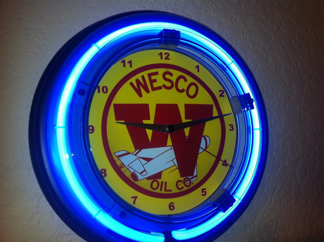 WESCO Jet Airplane Logo Gas Service Station Oil Garage Mechanic Neon ...