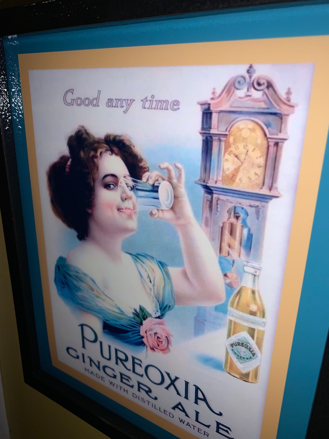 Pureoxia Ginger Ale Gibson Girl Soda Fountain Bar Man Cave Lighted ...