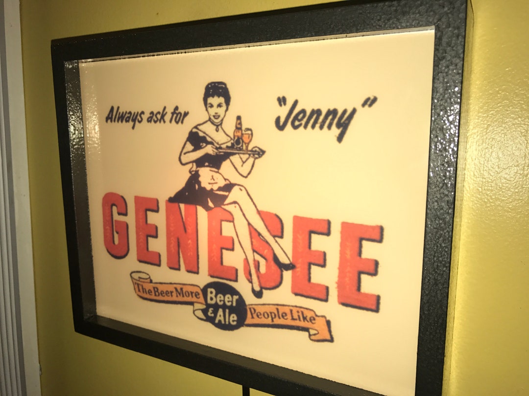Genesee Jenny Beer Bar Man Cave Retro Lighted Advertising Sign - Etsy