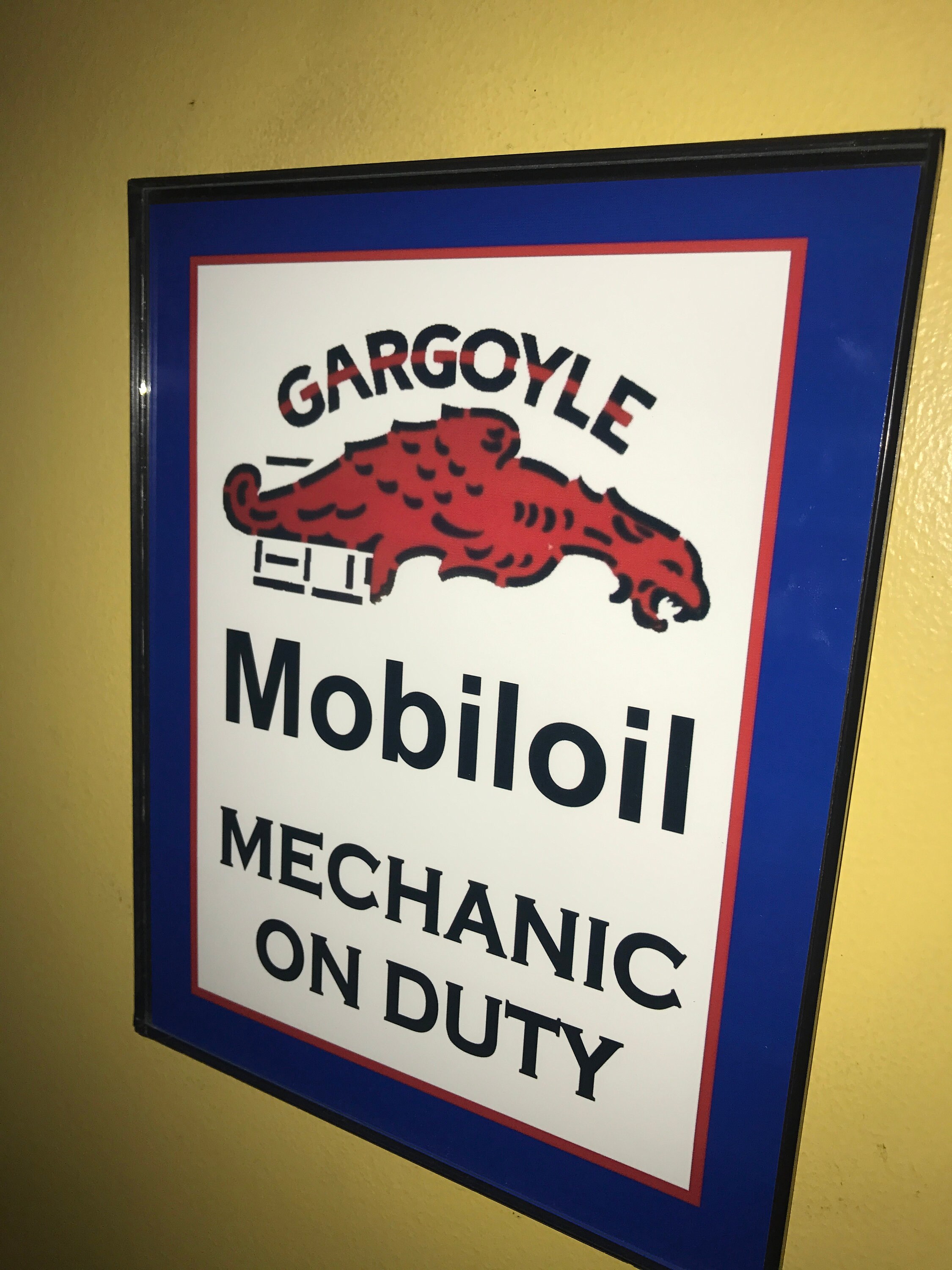 Mobil Gargoyle Motor Oil Gas Service Station Garage Mechanic Bar Framed ...