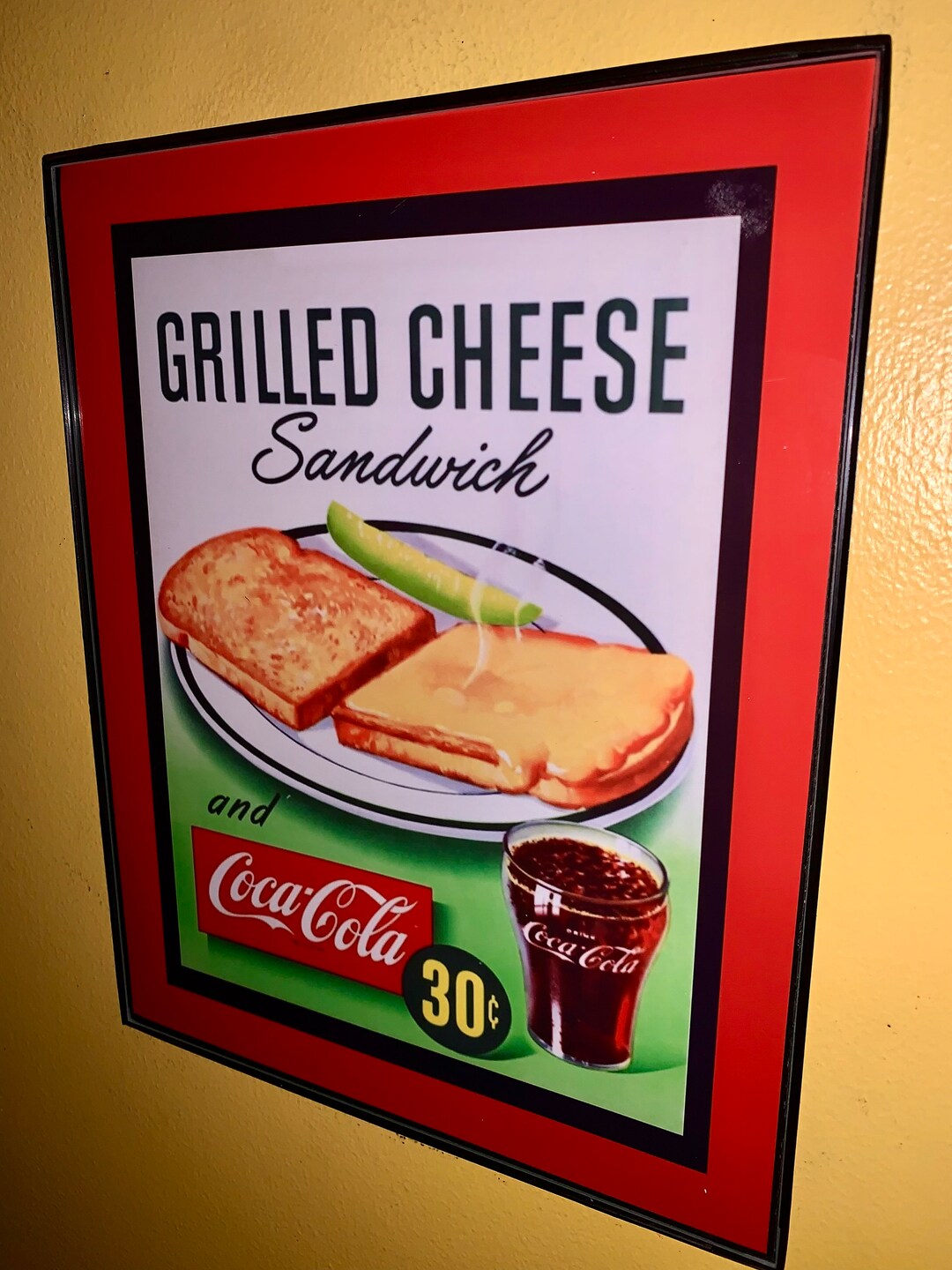Coca Cola Coke Grilled Cheese Soda Fountain Kitchen Diner Bar Framed ...