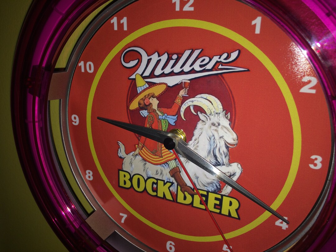 MILLER BOCK GOAT Beer Bar Neon Man Cave Wall Clock Advertising Sign - Etsy