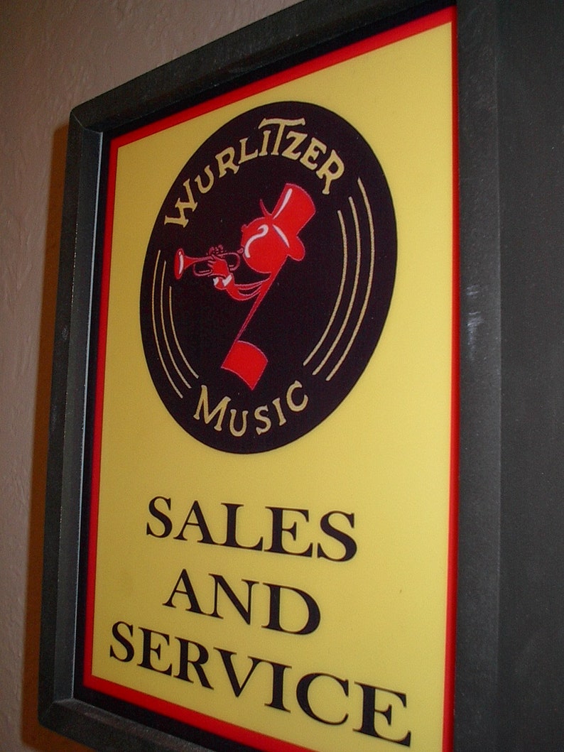Wurlitzer Jukebox Phonograph Arcade Bar Man Cave Lighted Advertising ...