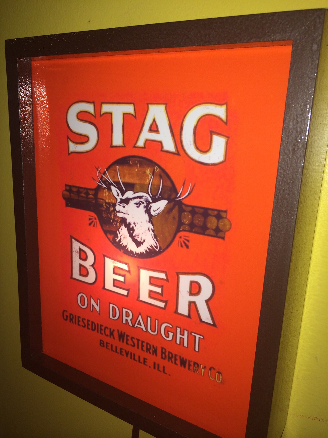 Stag Buck Deer Hunting Lodge Beer Bar Man Cave Retro Lighted ...