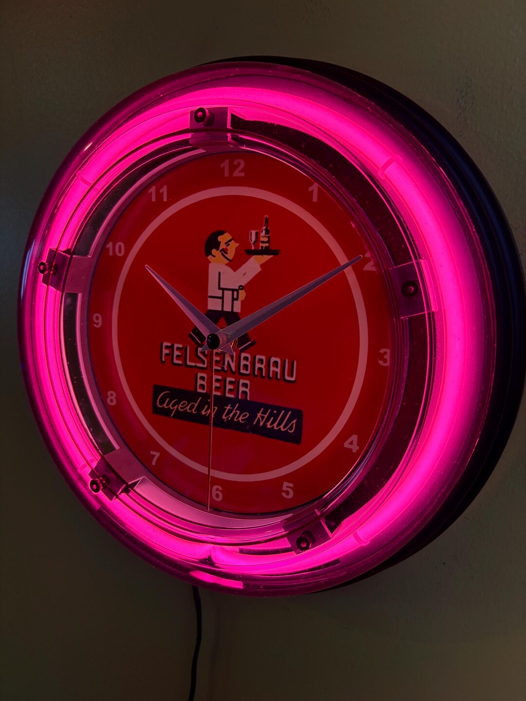 FELSENBRAU Beer Bar Neon Man Cave Wall Clock Advertising Sign - Etsy