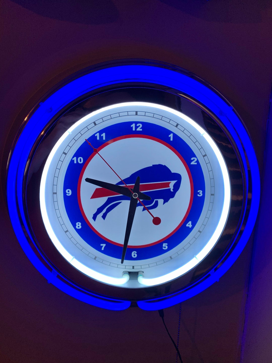 Buffalo Bills Throwback Football Bar BLUE Neon Wall Clock - Etsy