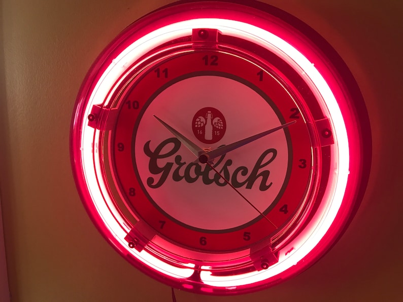 GROLSCH Beer Bar Neon Man Cave Wall Clock Advertising Sign - Etsy
